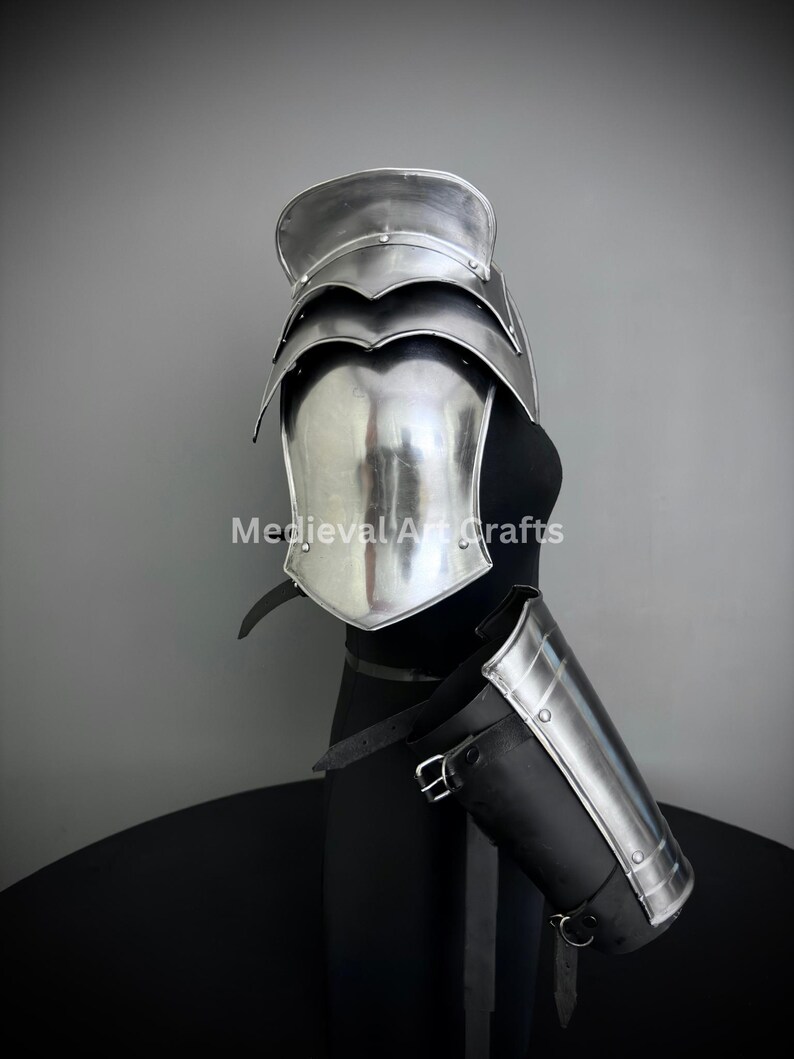 Medieval Knight Pouldron Gorget Armor, Bracers Armor, Larp Armor ... Medieval Knight Pouldron Gorget Armor, Bracers Armor, Larp Armor ...