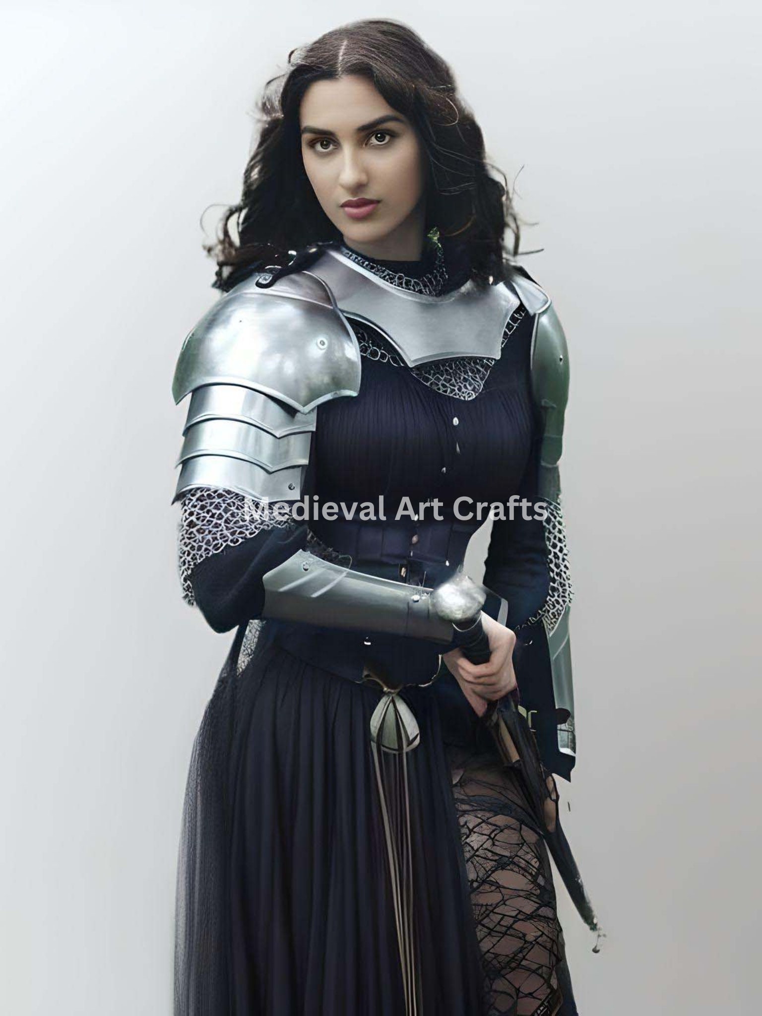 Knight Brave Female Armor, Gorget Pouldron Bracer Armor, Cosplay Armor ...