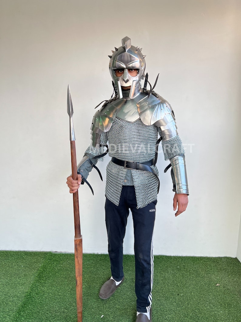 Medieval Gladiator Maximus Helmet, Knight Spartan Helmet, Larp Helmet ...