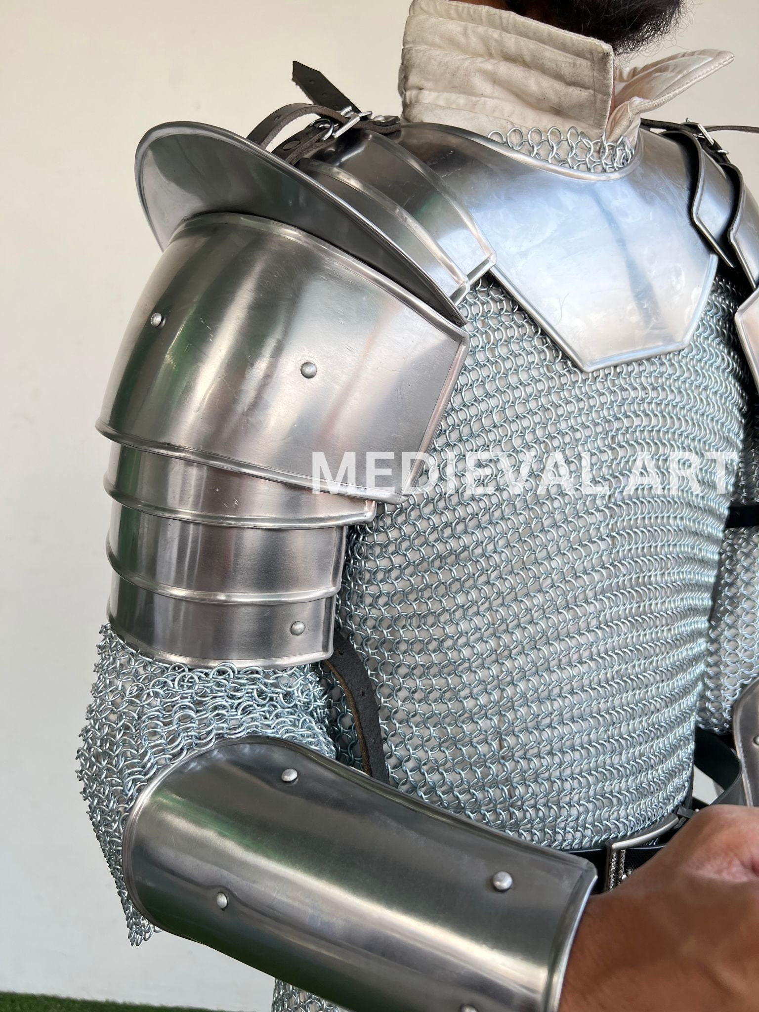 Medieval Pouldron Gorget Armor, Bracers Armor, Larp Armor, Cosplay ...