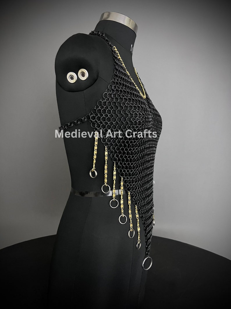 Chainmail Harness, Chainmail Chains Layers Top, Jump Rings Costume ...
