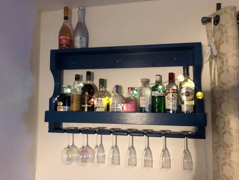 Gin Rackswinerackhandcraft Wine Wall Mounted/bar Shelf/gin - Etsy