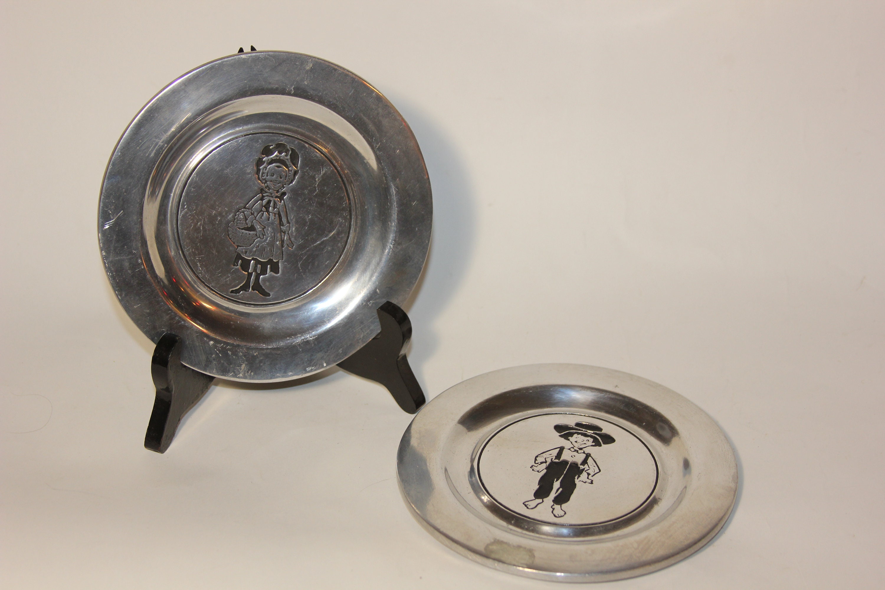 Pewter 6 Old Mill Lancaster PA Amish Plates Boy Amish - Etsy