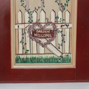 Vintage Wood Garden Welcome Sign Bird House Hand Carved/painted Folk ...