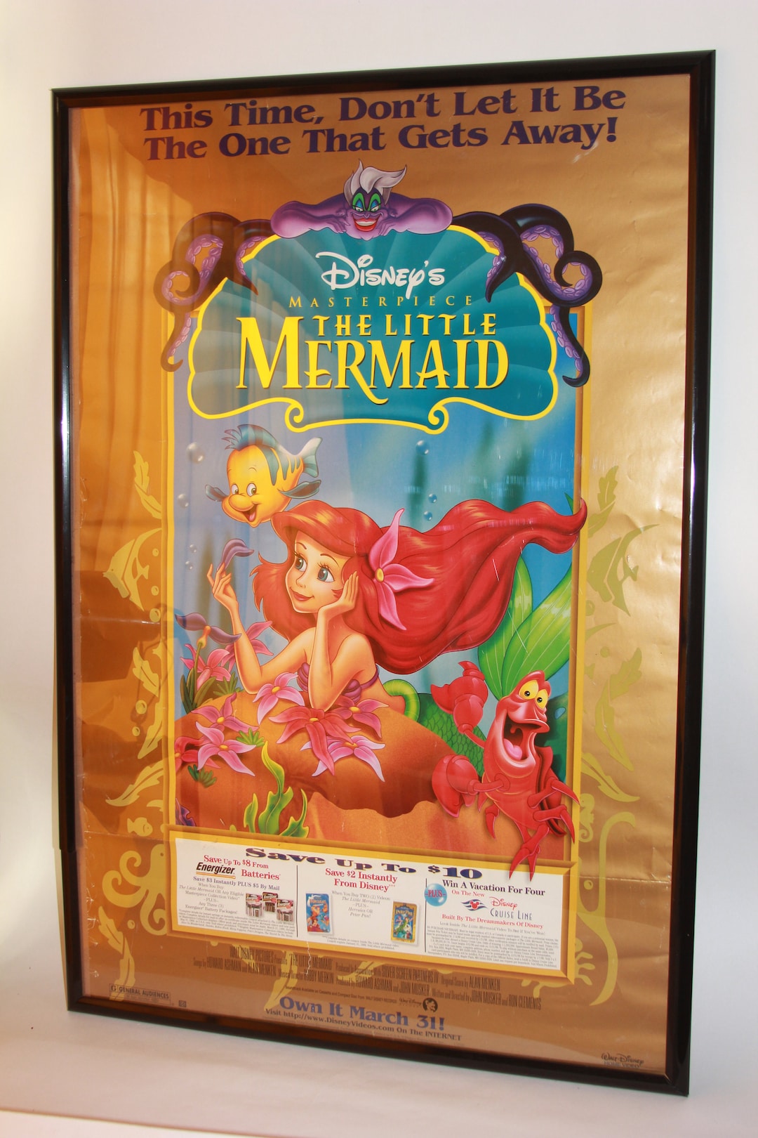 The Little Mermaid Video Release Disney's Masterpiece Poster 26x40 ...