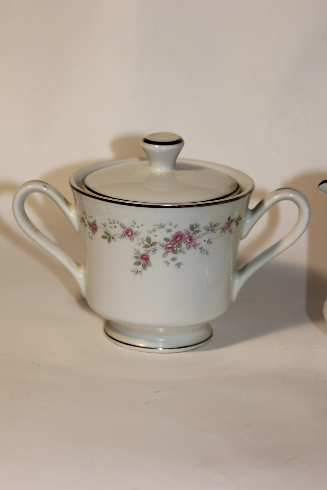 Wellin Fine China 5747 Julie Creamer & Sugar Set Pink Floral | Etsy