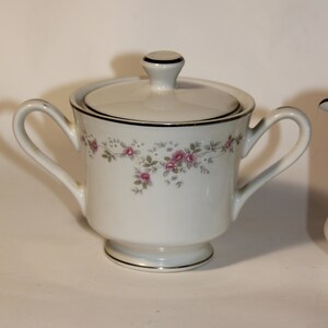 Wellin Fine China 5747 Julie Creamer & Sugar Set - Pink Floral Creamer ...