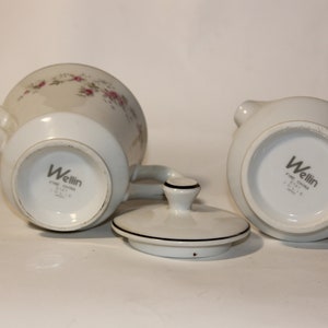 Wellin Fine China 5747 Julie Creamer & Sugar Set - Pink Floral Creamer ...