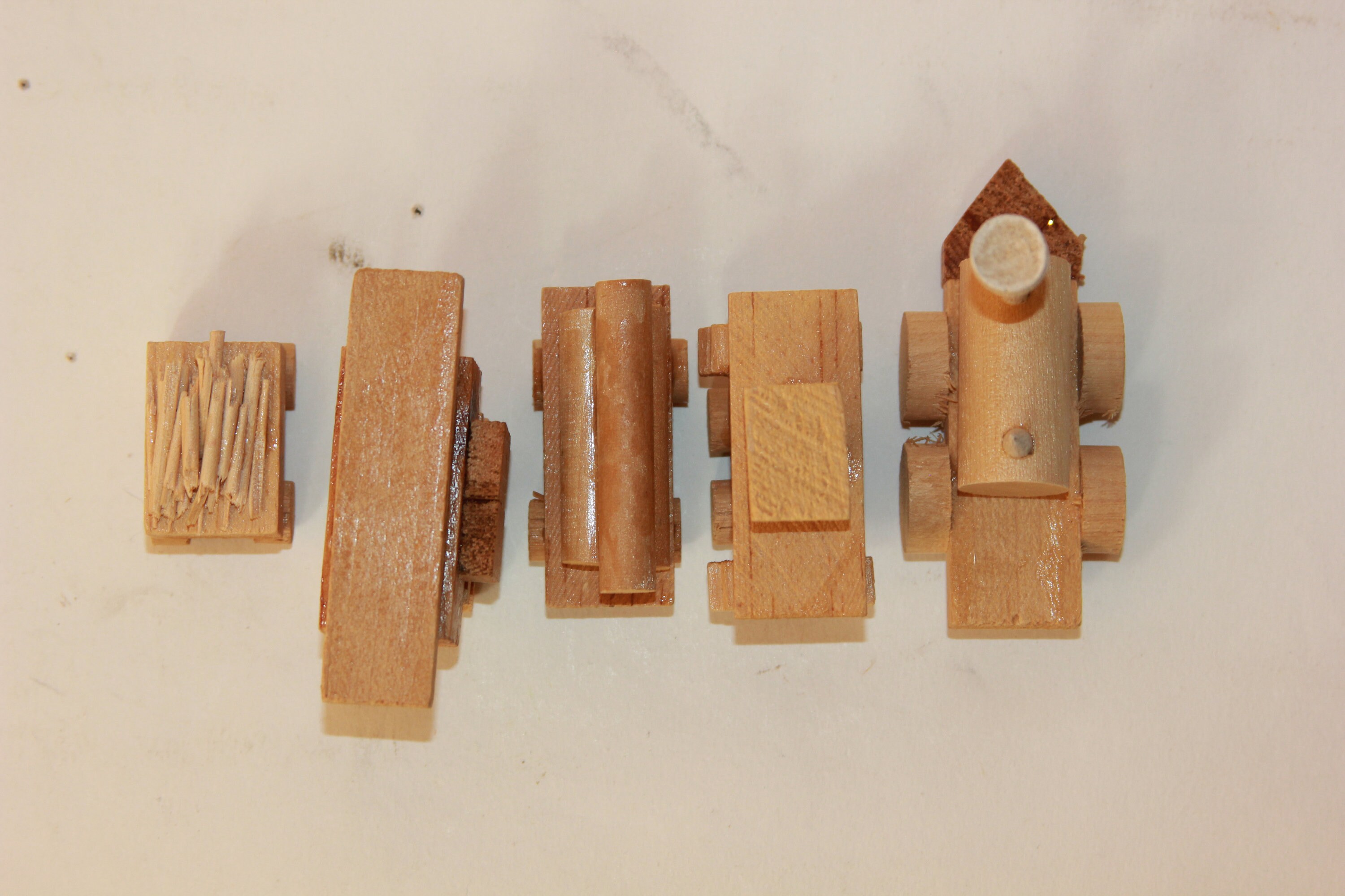 Vtg Handmade Small Wooden Train Set Vtg 5 Piece Train Decor | Etsy