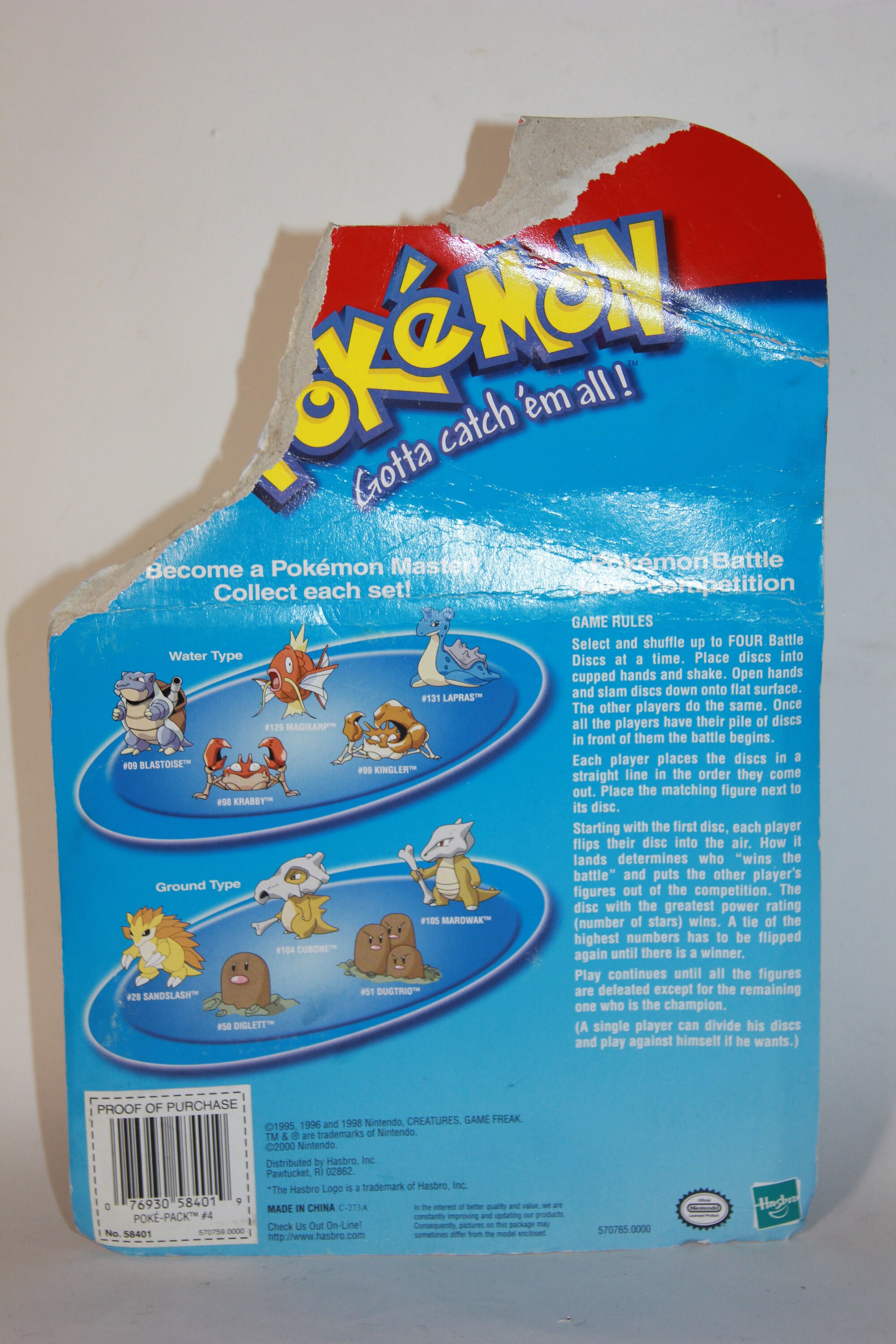 Vintage Pokemon Poke-pack Battle Disc Figure Set 2000 Movie 2 Marill ...