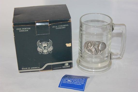 Golfers Colonial Tankard Beer Stein Glass 15oz I'd Rather - Etsy