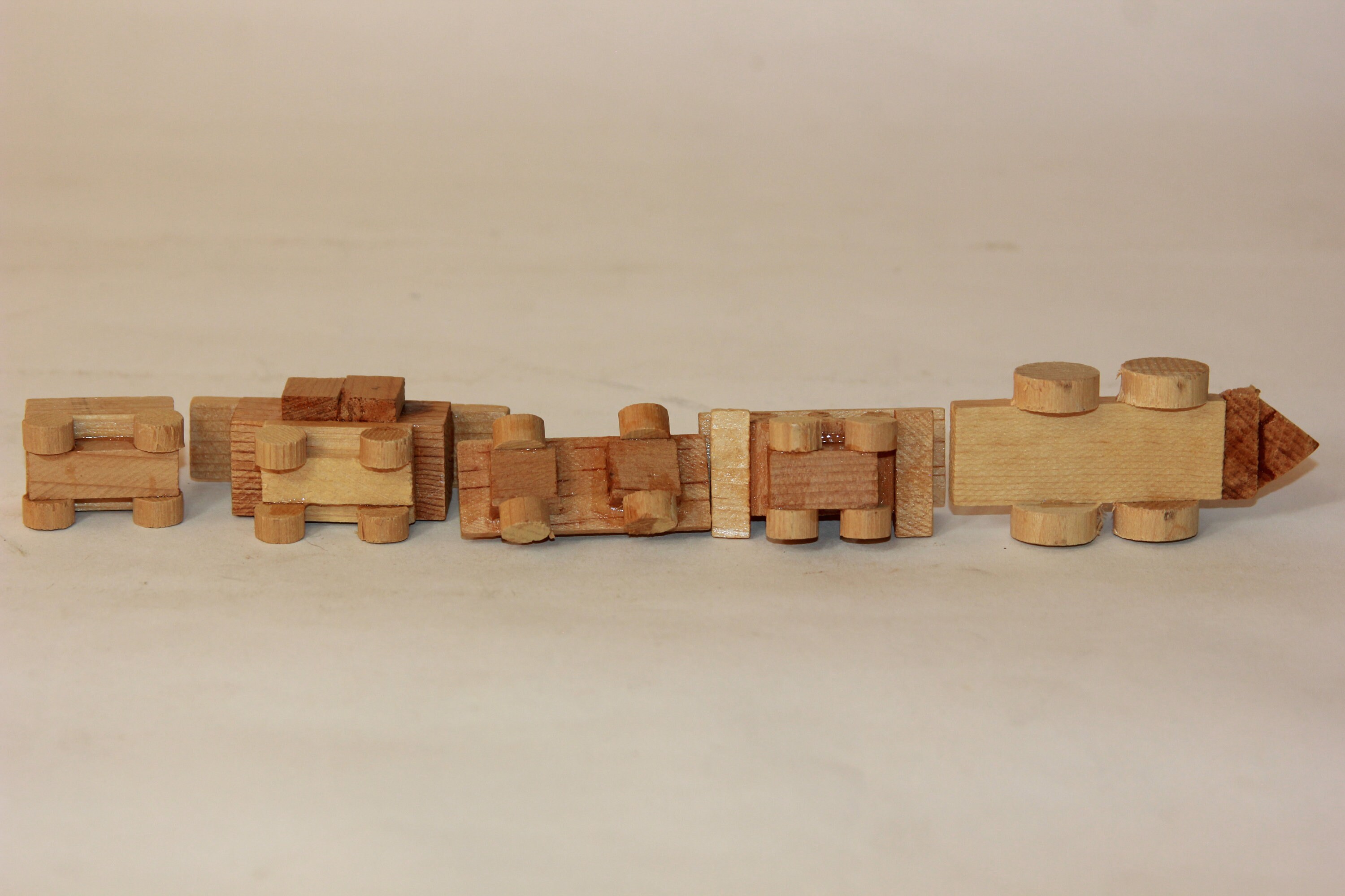 Vtg Handmade Small Wooden Train Set Vtg 5 Piece Train Decor | Etsy