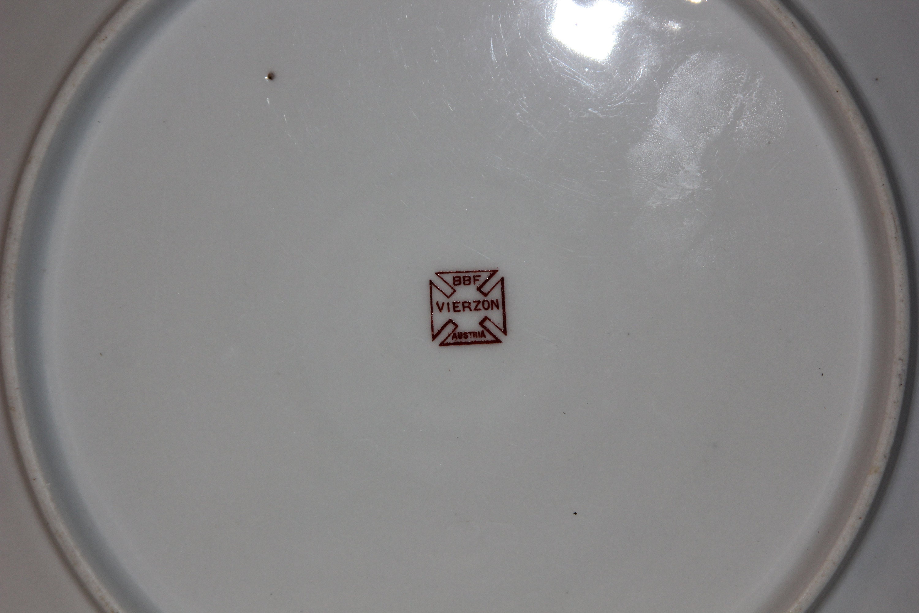 Vintage BBF Vierzon Austria China Plate Spring Purple Flower - Vintage ...