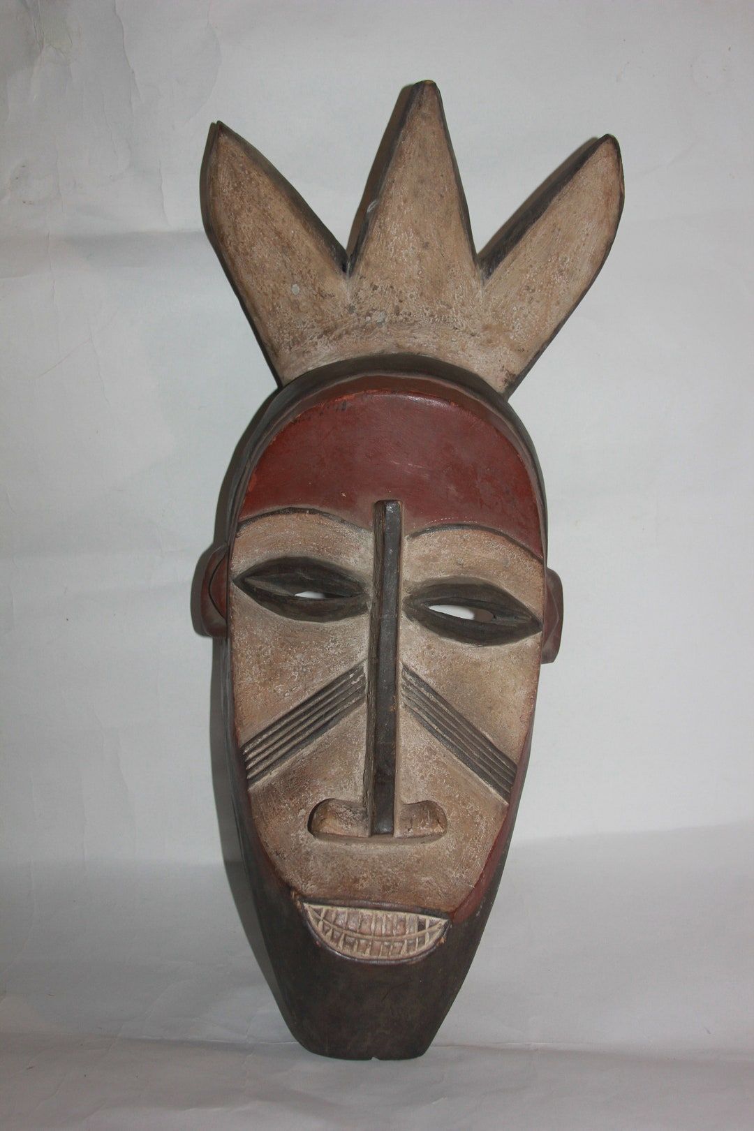 Vtg LG African Tribal Mask wall decor 24 tribal Mask African trading ...