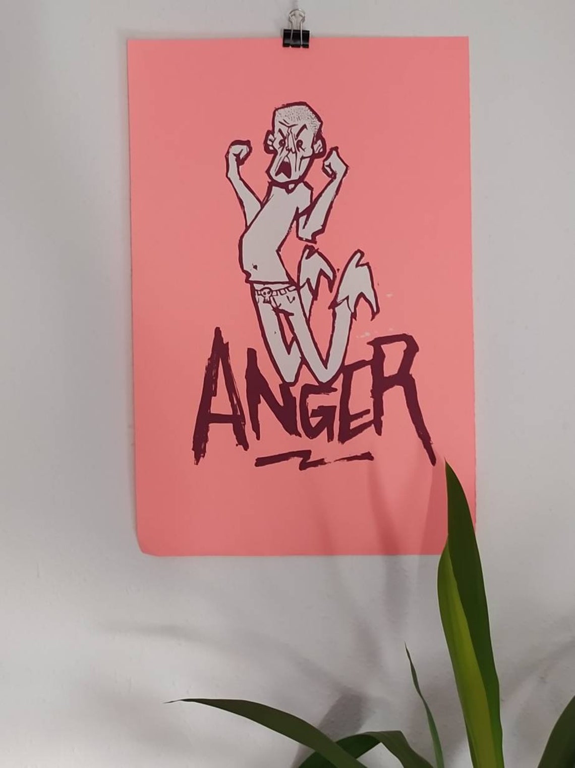 ANGER SCREEN PRINTING SHEET illustration to frame drawings | Etsy