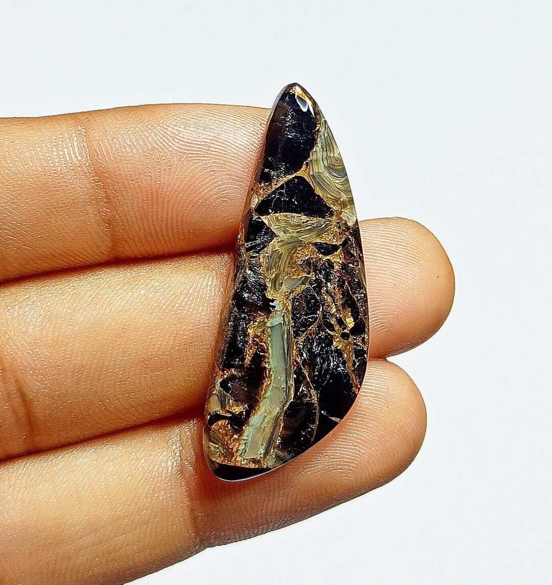 Rare Designer Obsidian Abalone Shell Mohave Gemstone / Top Grade ...