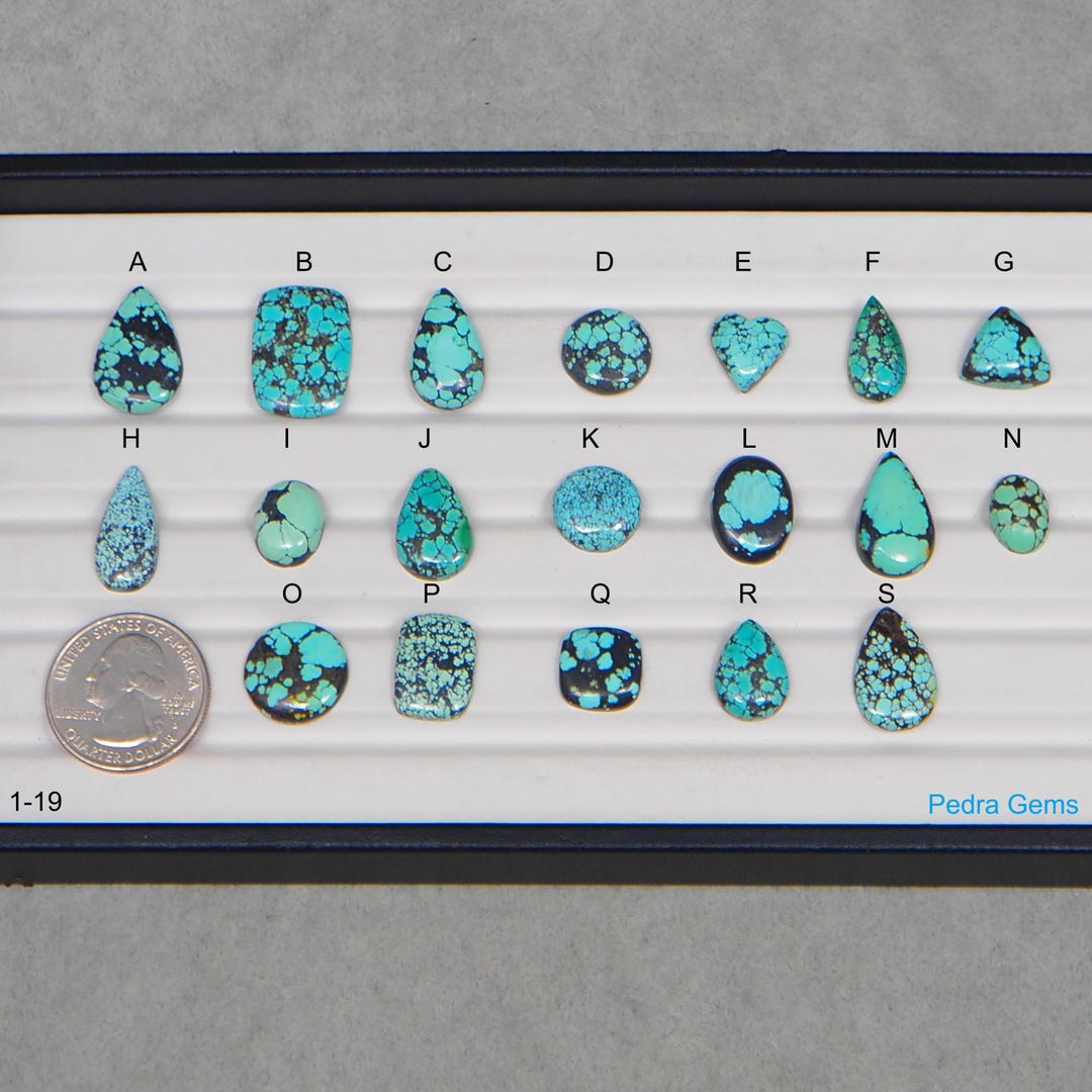 Natural Tibetan Turquoise Cab Blue Green Matrix Stone for Pendants - Etsy