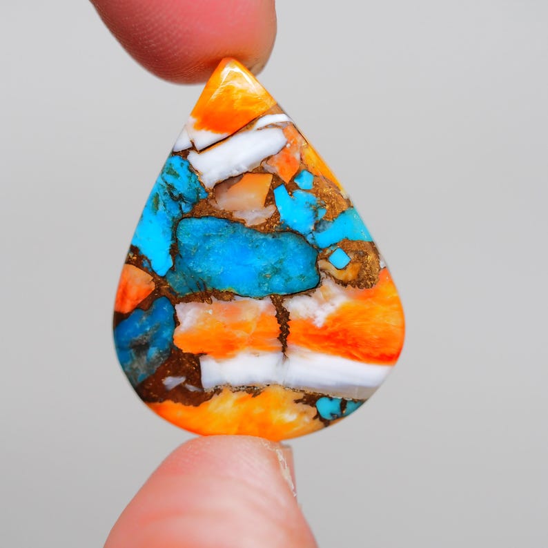Spiny Oyster Shell Turquoise Cabochon Composite Jewelry Stone - Etsy