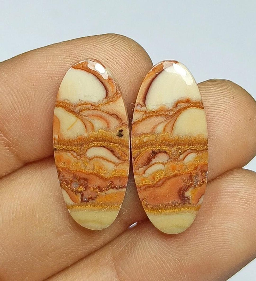 100% Natural Wave Dolomite Pair Loose Cabochon Gemstone, Top Grade Wave ...