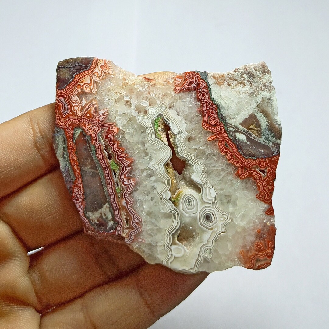 Natural Crazy Lace Agate Slab Crystal Gemstone / Top Grade Quality Awesome Crazy Lace Slice ...