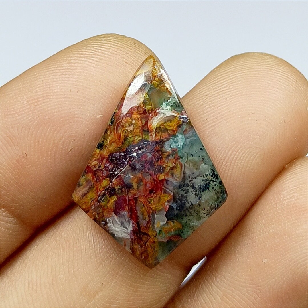 Authentic Native Copper and Chrysocolla in Chalcedony Cabochon Gemstone ...