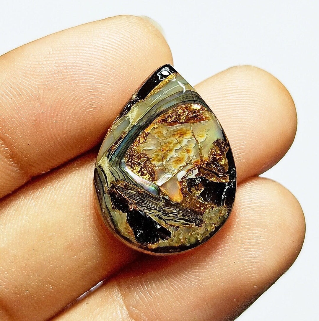 Fabulous Quality Obsidian Abalone Shell Mohave Gemstone, Top Grade ...