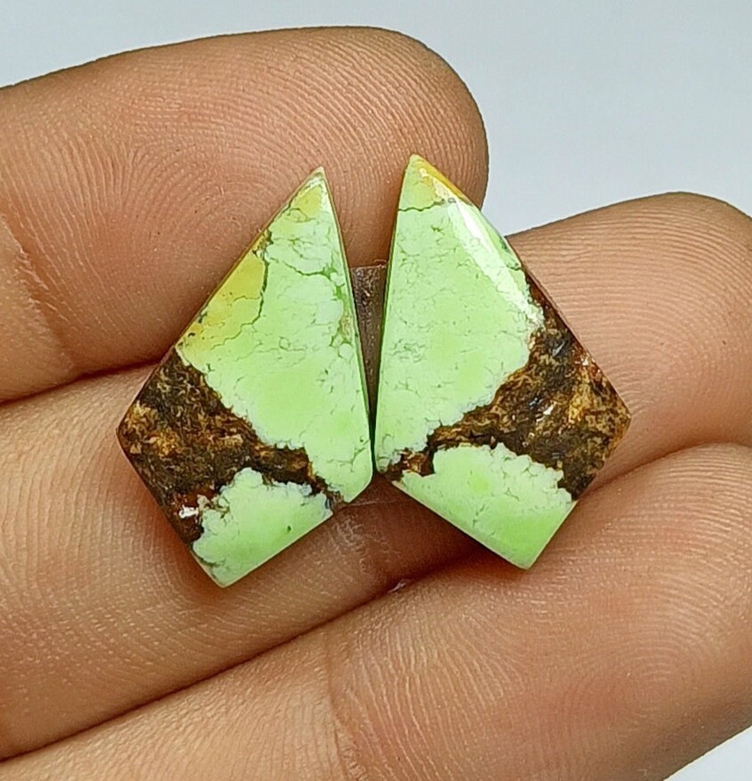 Beautiful Lemon Chrysoprase Pair Cabochon / Top Quality Lemon ...