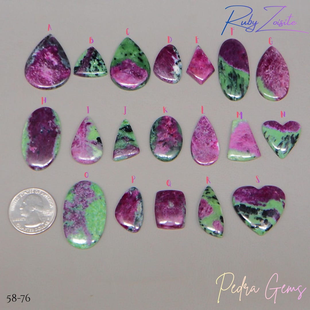 Ruby Zoisite Healing Stone Handmade Jewelry Supply Cabochon - Etsy