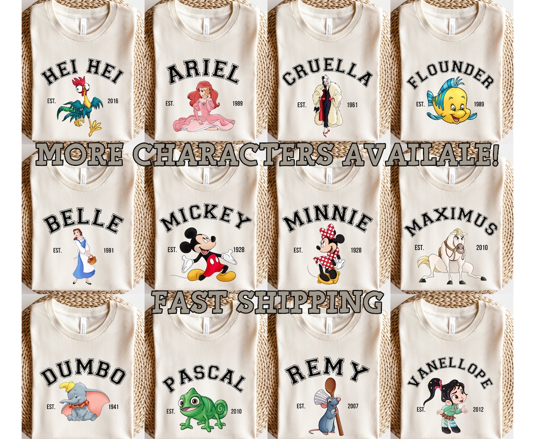 Disney Characters Shirt, Matching Disney Family Shirts, Group Disney ...