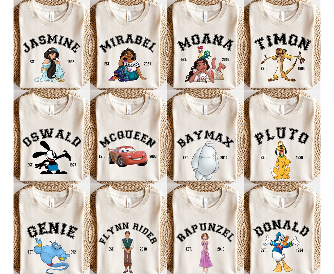 Disney Characters Shirt, Matching Disney Family Shirts, Group Disney ...