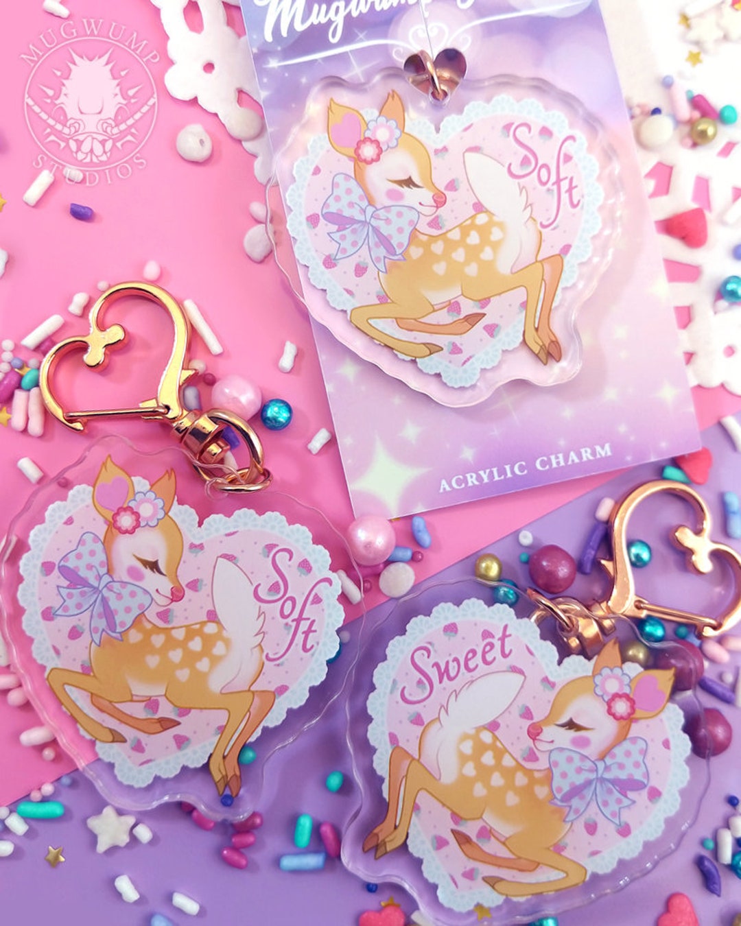 Bambi, Hummingmint, Deerling Acrylic Charms - Cute Deer Charms - Etsy