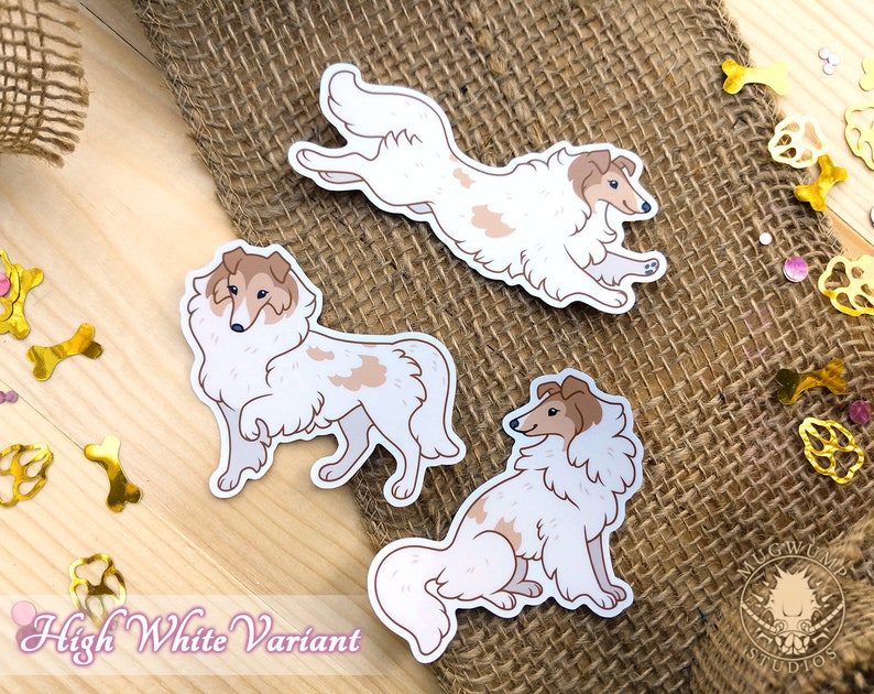 Rough Collie Vinyl Stickers pack of 3 Cute Waterproof Dog - Etsy