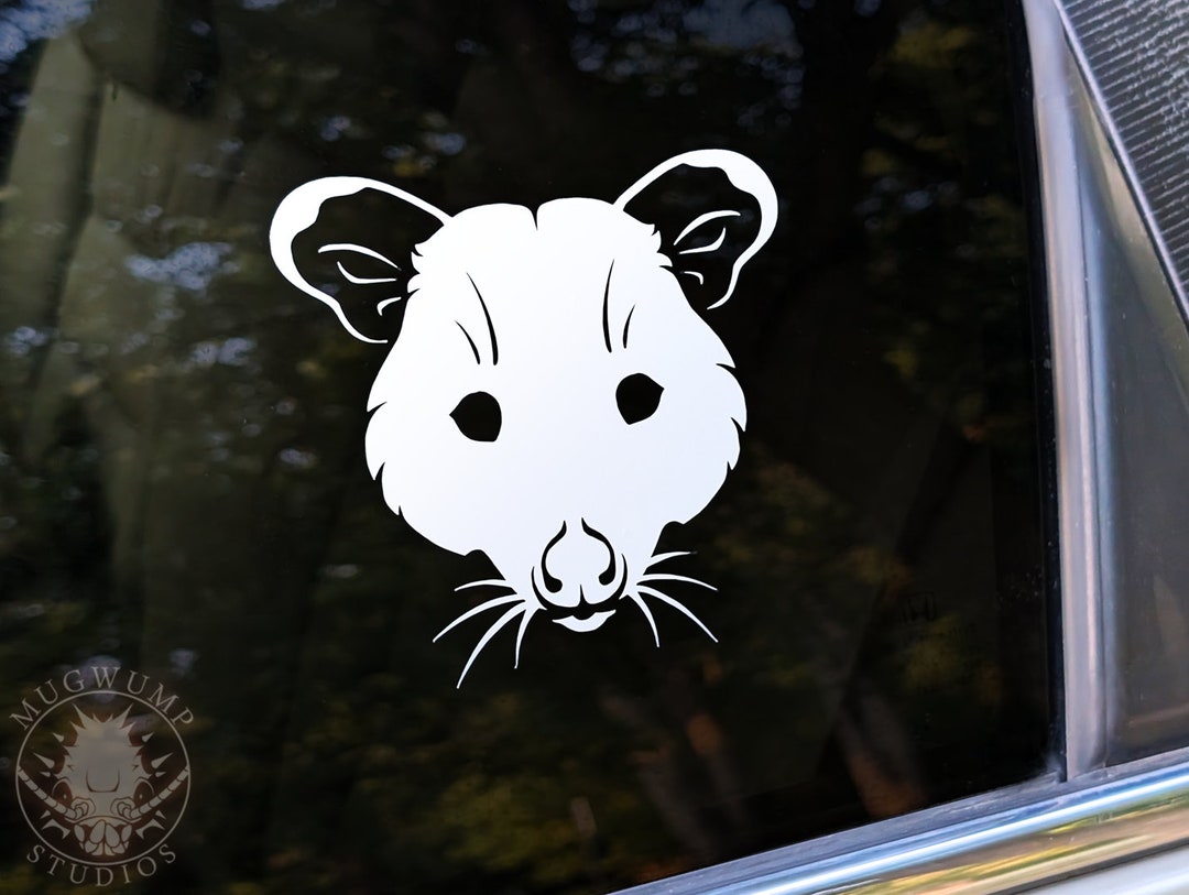 Opossum Face Decal - Cute Possum Vinyl Decal, Bumper Sticker for Cars ...