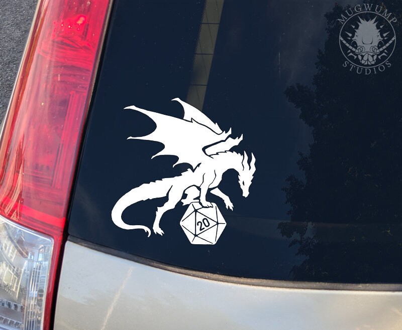 D20 Dragon Decal Vinyl Decal Bumper Sticker for Cars | Etsy