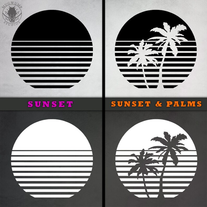 Synthwave Sunset Decal Vaporwave vinyl decal Retro bumper | Etsy