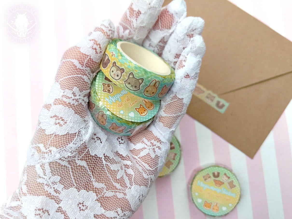 Kawaii Kritters Die-cut Washi Tape - Cute Stationary, Forest Animals ...