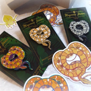 Snake Enamel Pin - Brazilian Rainbow Boa Pin, Rainbow Metal Pin ...