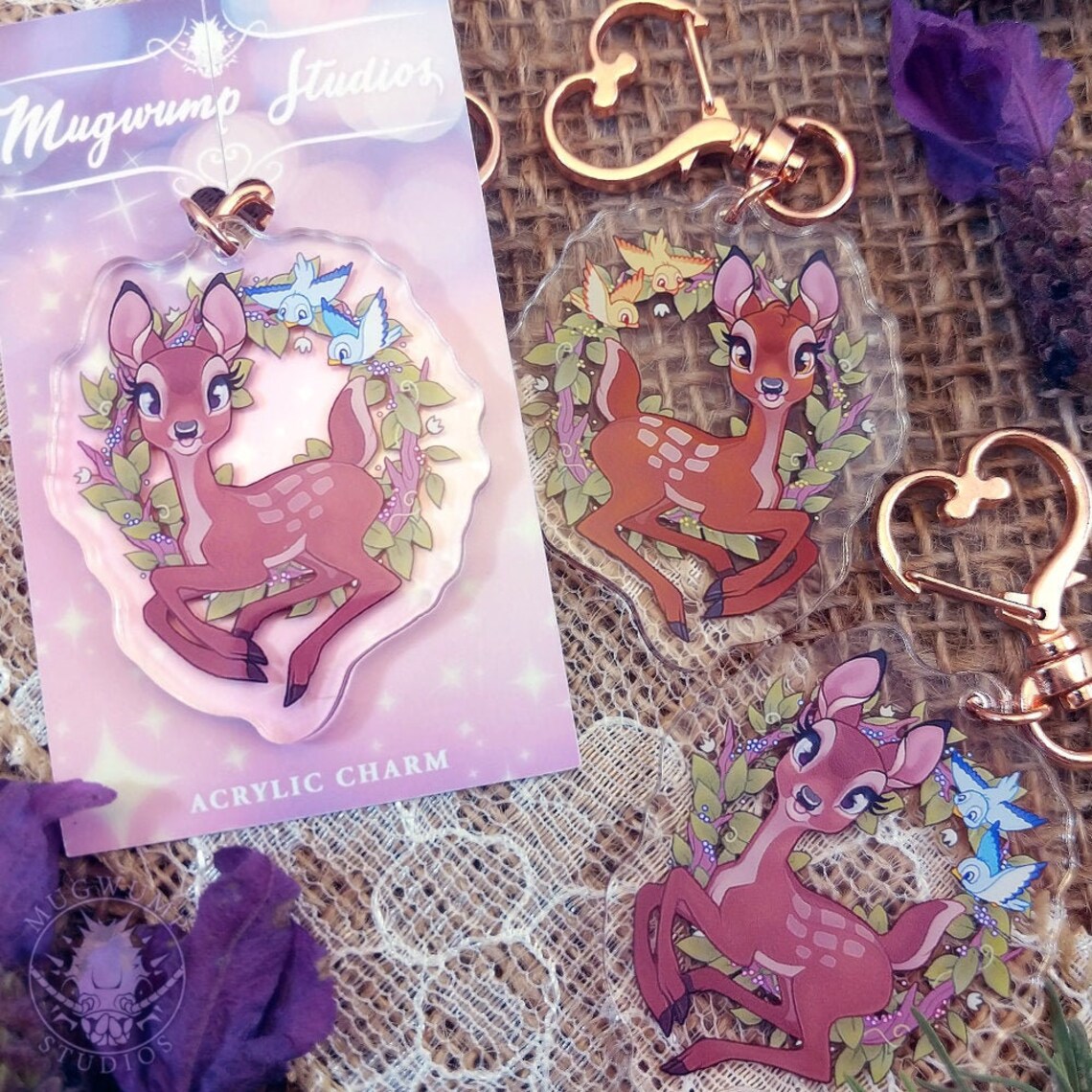 Bambi Hummingmint Deerling Acrylic Charms cute deer charms | Etsy