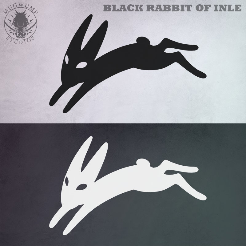 Black and White Rabbit Decals Rabbit Bunny Frith | Etsy