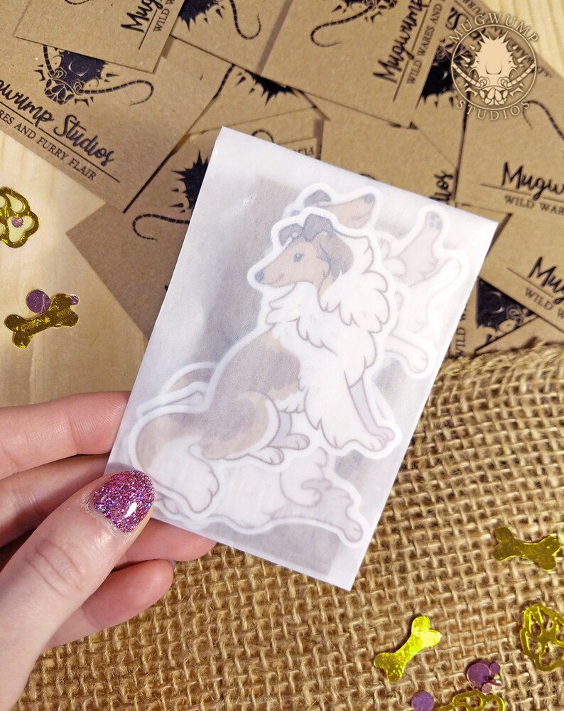 Rough Collie Vinyl Stickers pack of 3 Cute Waterproof Dog - Etsy