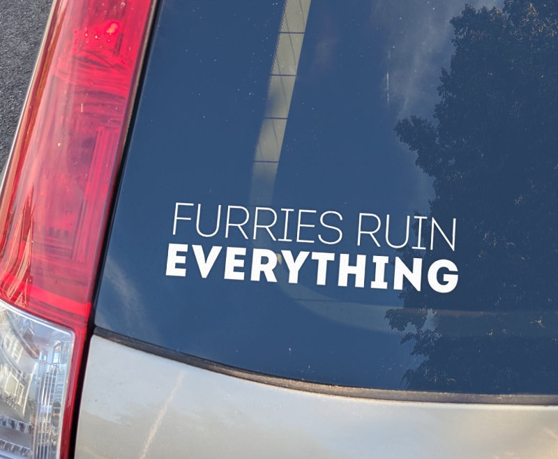 Furries Ruin EVERYTHING Decal - Furry Fandom, Anthropomorphic Vinyl ...