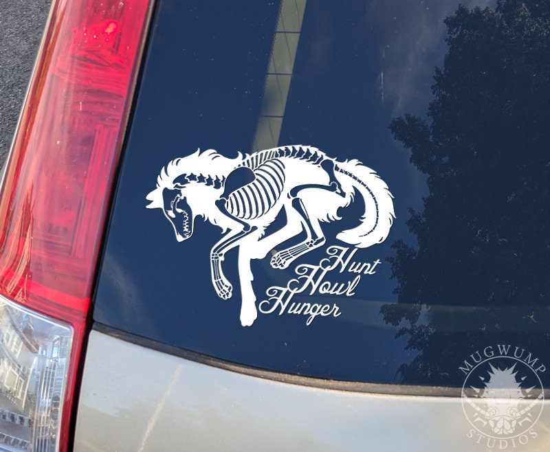 Wolf Skeleton Decal Taxidermy Werewolf Loup Garou Skull | Etsy