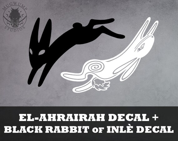 Black and White Rabbit Decals Rabbit Bunny Frith | Etsy