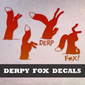 Derpy Fox Butt Decals - Fox, Canine, Vulpine, Funny, Silly, Swear, Cuss ...