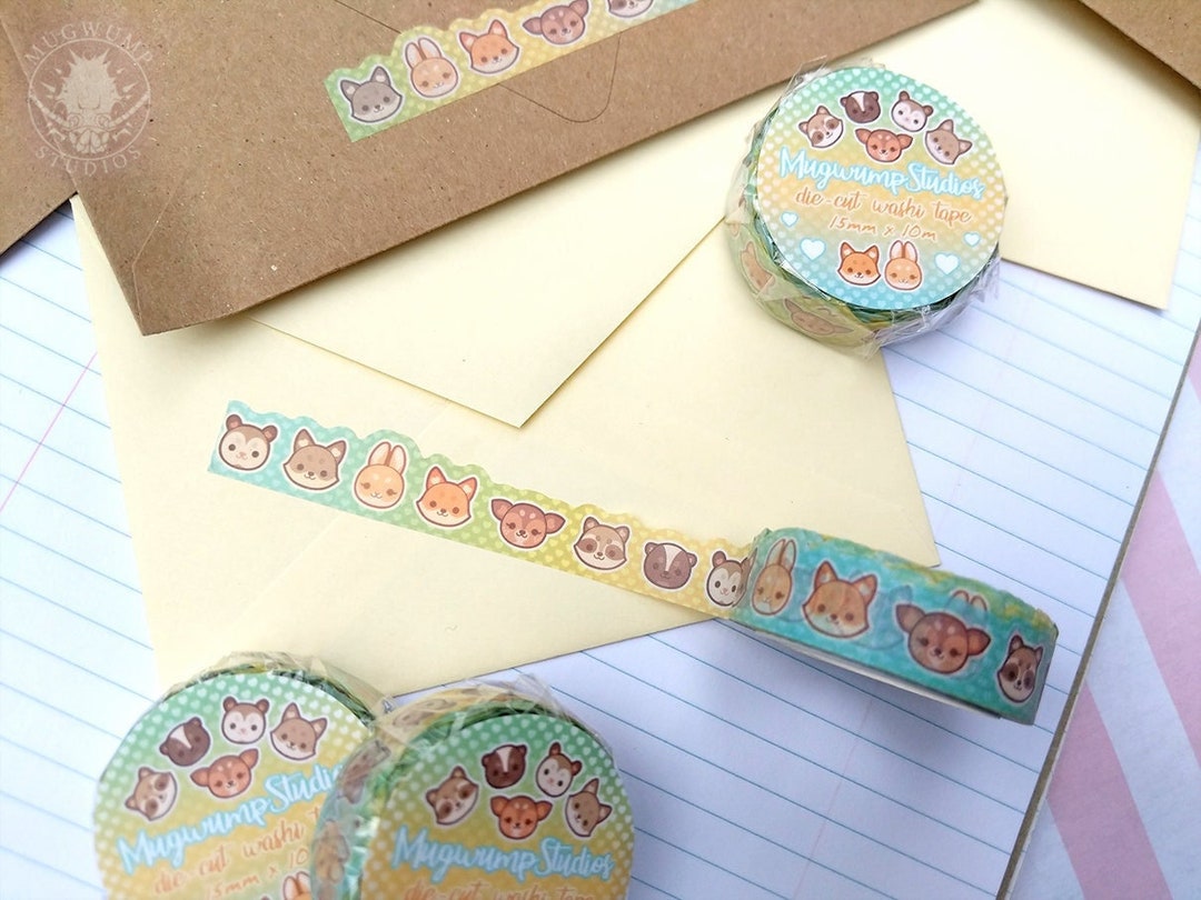 Kawaii Kritters Die-cut Washi Tape - Cute Stationary, Forest Animals ...