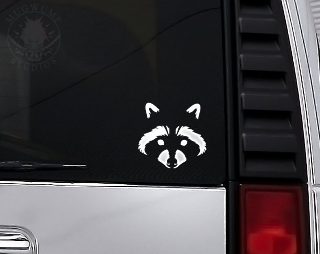 Raccoon Face Decal - Raccoon Vinyl Decal, Bumper Sticker for Cars ...