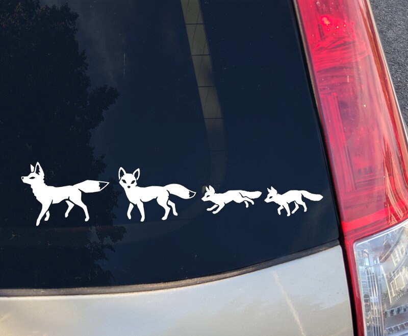Fox Family Car Window Decal - Etsy