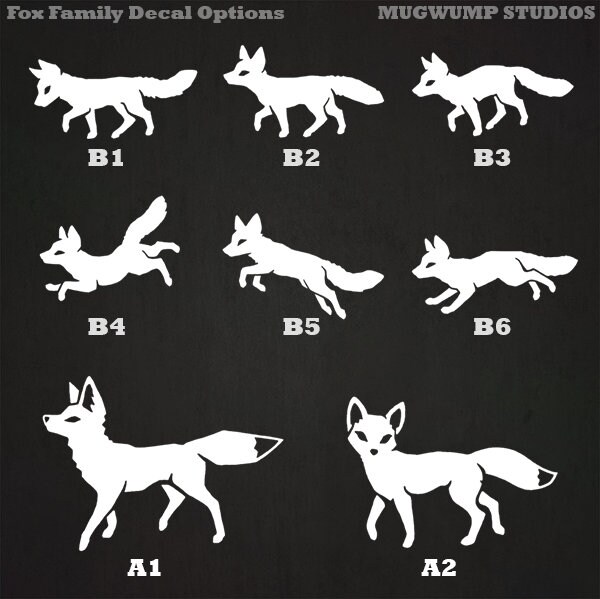 Fox Family Car Window Decal - Etsy