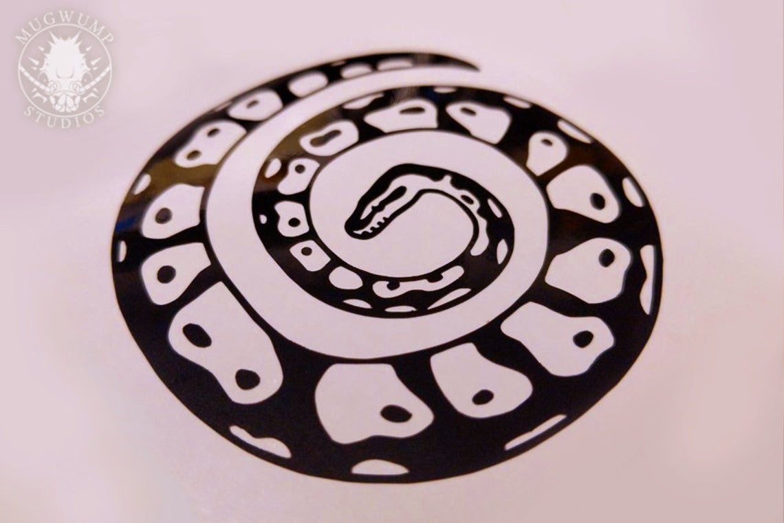 Ball Python Decal Spiral Snake Sticker Snake Decal Serpent Decal