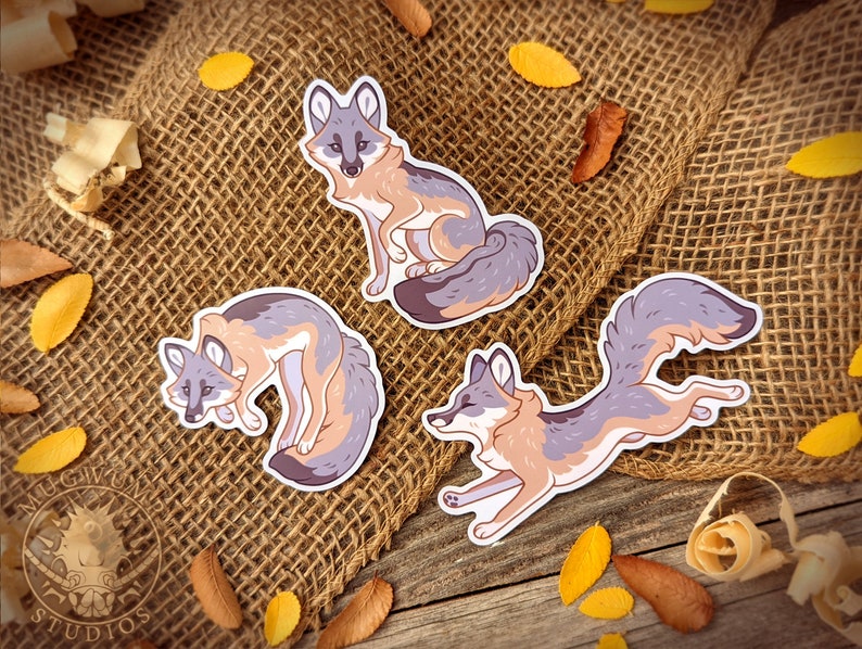 Fox Vinyl Stickers pack of 3 Cute Waterproof Fox Sticker - Etsy